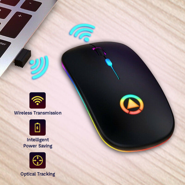 2.4GHz RGB Wireless USB Rechargeable Mouse – Frusable